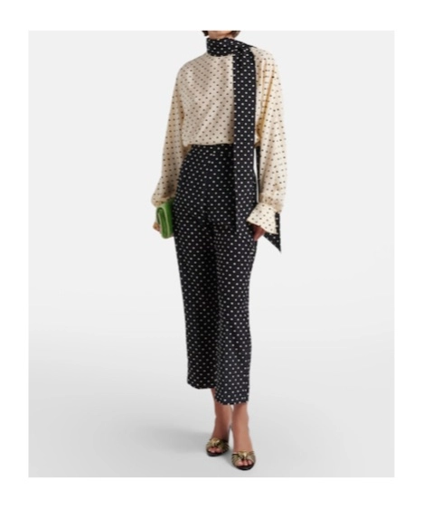 Valentino Garavani Polka-dot Silk Crêpe De Chine Cropped Pants