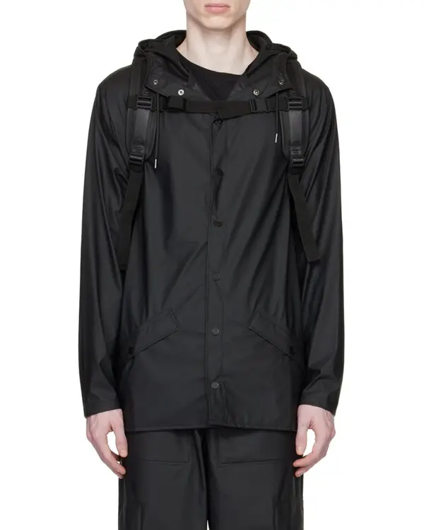 Rains Hooded Water-resistant Jacket - Black