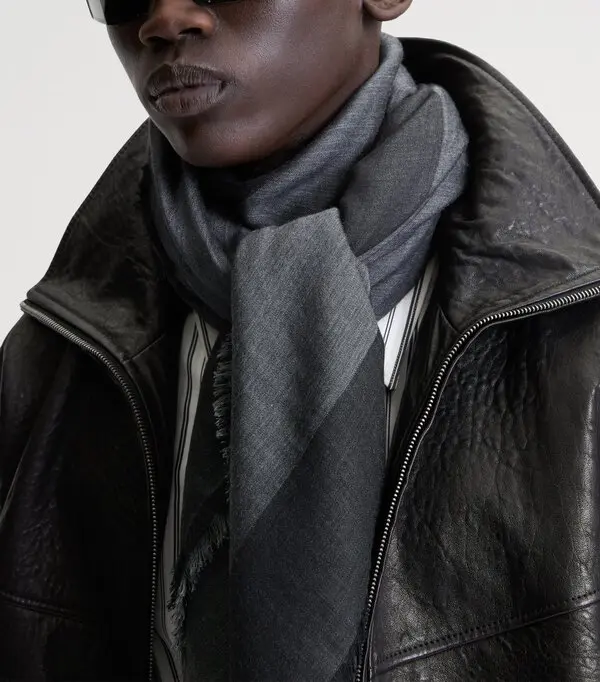 Saint Laurent Cashmere-silk-wool Cassandre Scarf