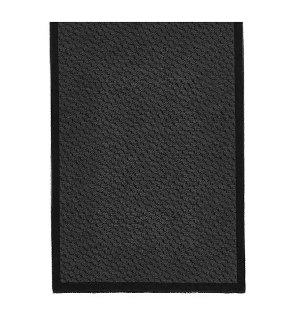 Saint Laurent Cashmere-silk Monogram Scarf - Black