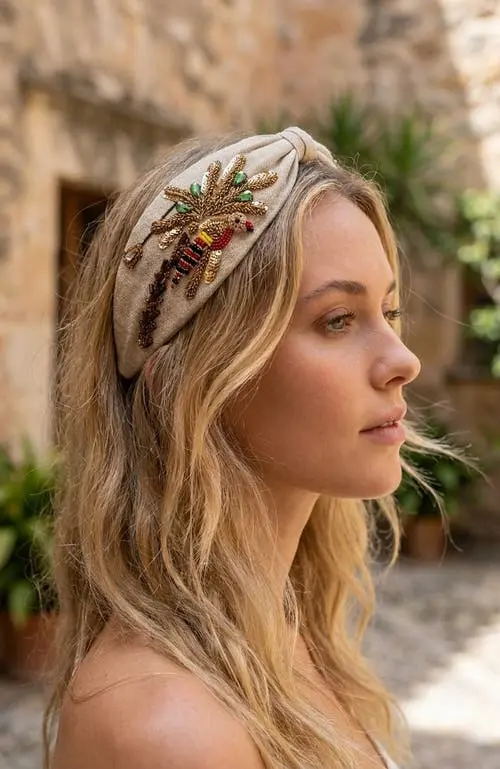 HAIR DRAMA CO. Desert Palm Royale Embellished Headband
