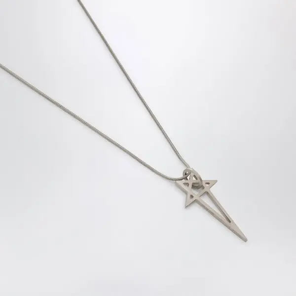 Rick Owens Pentagram Pendant Necklace - Silver