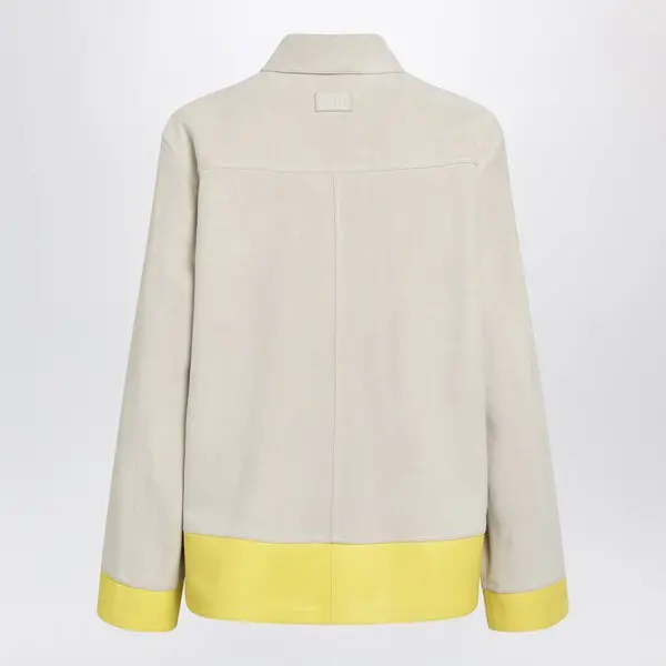 Loewe Light Grey Suede Jacket With Contrasting Inserts