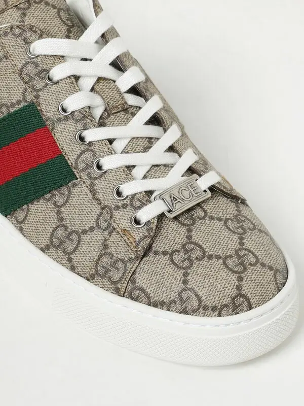 Gucci Sneakers With Signature Web Stripe - Cream