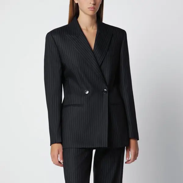 Isabel Marant Étoile Double-breasted Pinstripe Jacket - Black