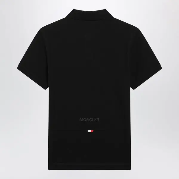 Moncler Cotton Pique Polo Shirt With Logo Patch