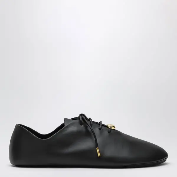 Loewe Pebble Soft Lace-up Shoes In Calf Nappa Leather - Black