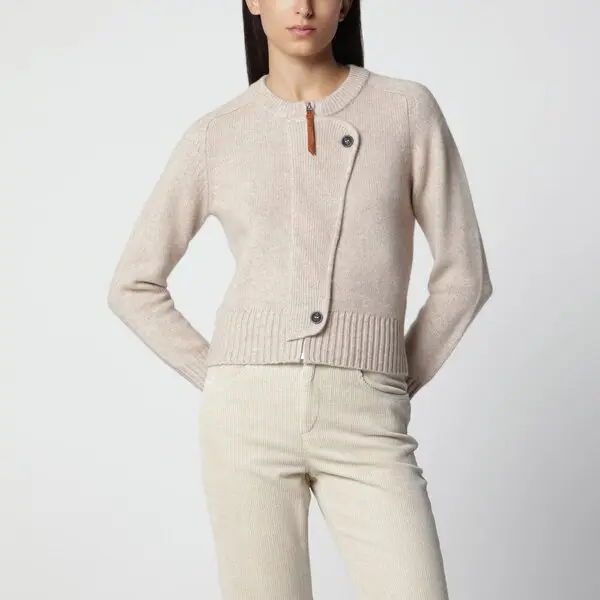 Isabel Marant Étoile Beige Wool Zip-up Cardigan - Cream