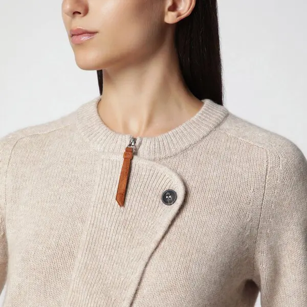 Isabel Marant Étoile Beige Wool Zip-up Cardigan