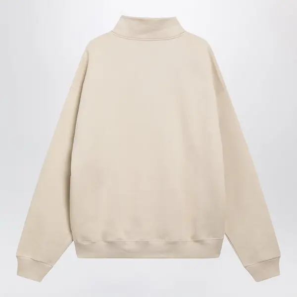 Jacquemus Beige Half-zip Sweatshirt With Grosgrain Logo