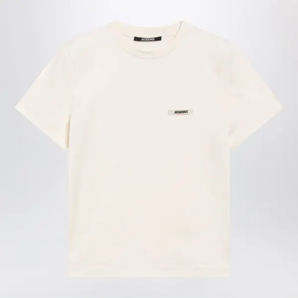 Jacquemus Fitted T-shirt With Grosgrain Logo - Cream
