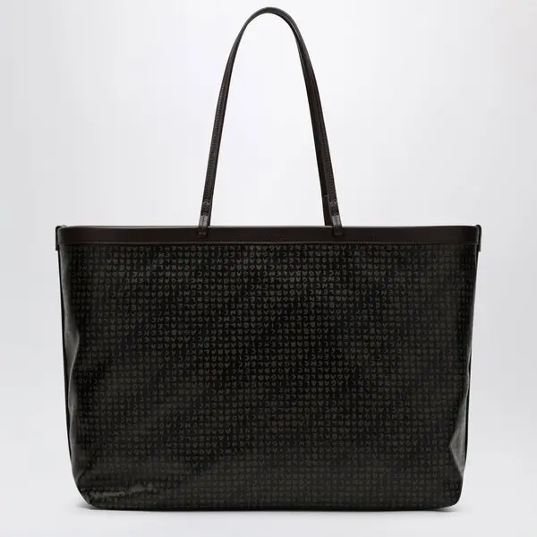Balenciaga Select Large Tote In Coated Canvas With Printed Logo - Black