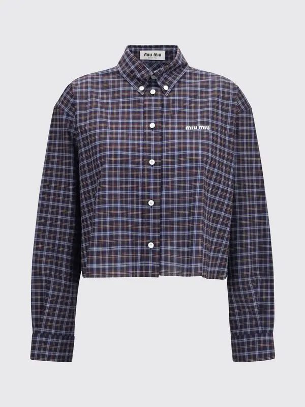 Miu Miu Plaid Cotton Shirt - Blue