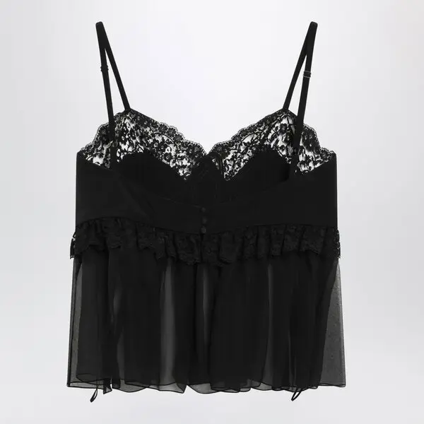 Chloé Silk Crêpe De Chine Top With Thin Straps - Black