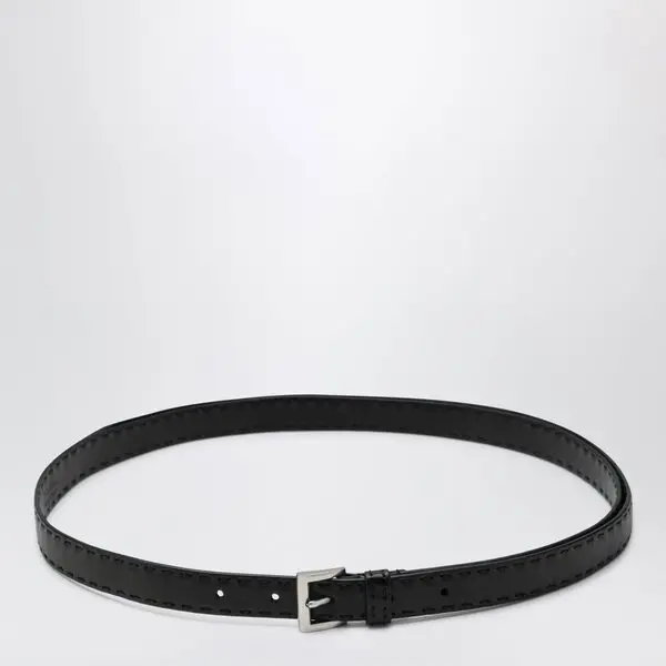 Prada Slim Leather Belt - Black