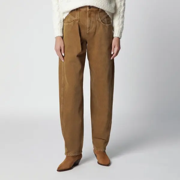 Isabel Marant Étoile Lisha Barrel Jeans In Cotton Denim - Silver