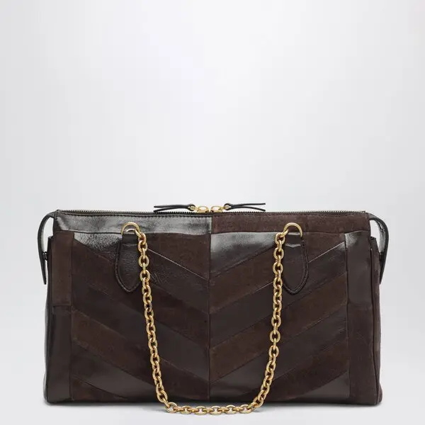 Valentino Garavani Medium Panthea Shoulder Bag In Suede And Nappa Leather - Brown