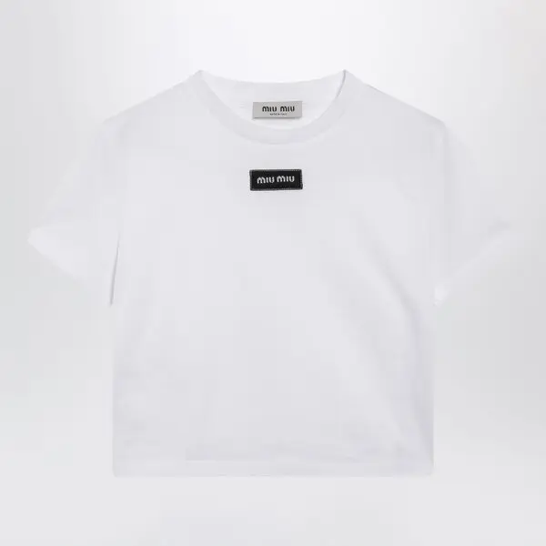 Miu Miu Jersey T-shirt With Logo - White