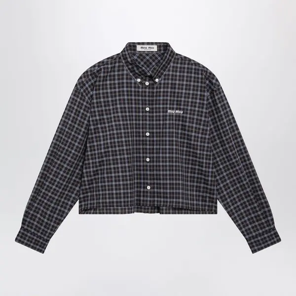 Miu Miu Cocoa Tartan Shirt - Blue