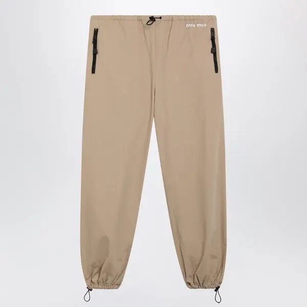 Miu Miu Garment Dyed Gabardine Pants - Cream