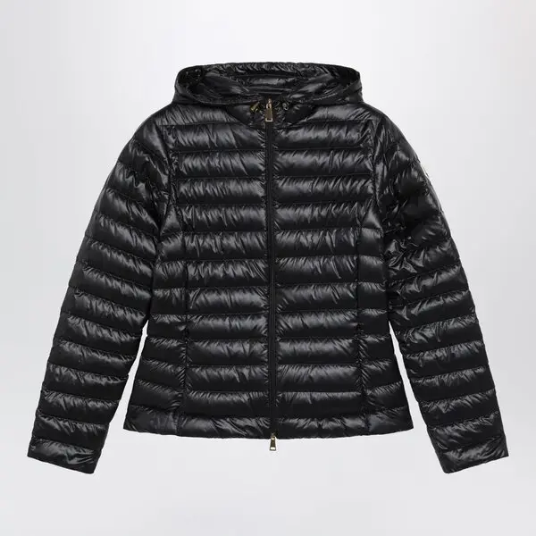 Moncler Igelhood Down Jacket In Longue Saison - Black
