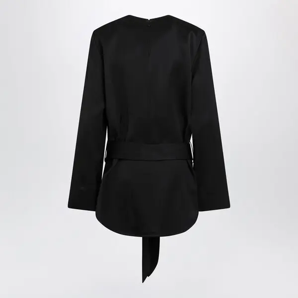 TOTEME Heavy Satin Belted Tunic - Black