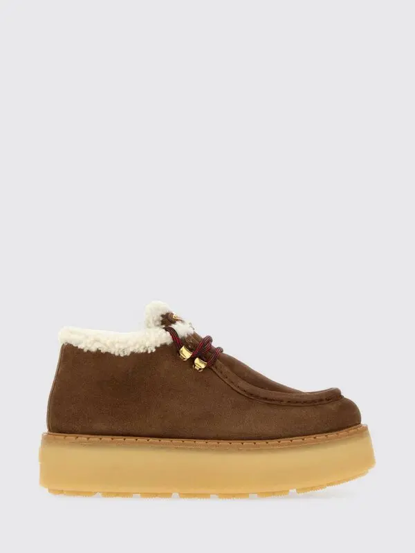Prada Shearling-lined Platform Boots - Brown