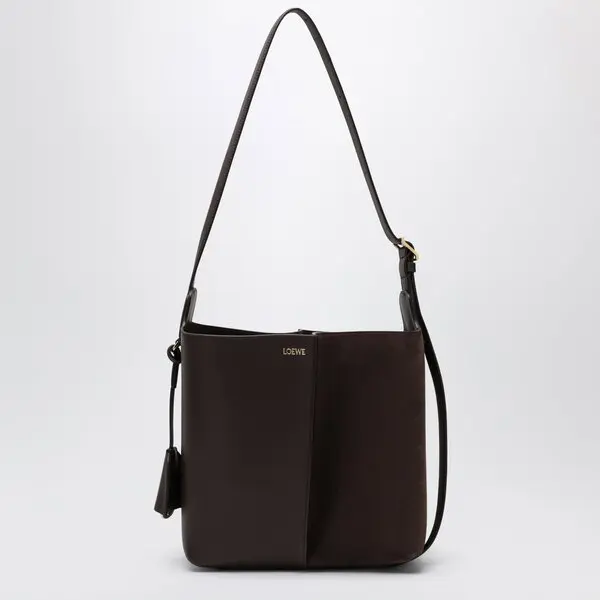 Loewe Bilbao Bucket Bag In Calfskin And Suede - Brown