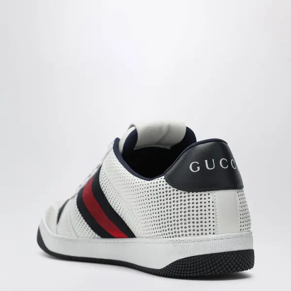 Gucci Perforated Leather Screener Sneakers - White