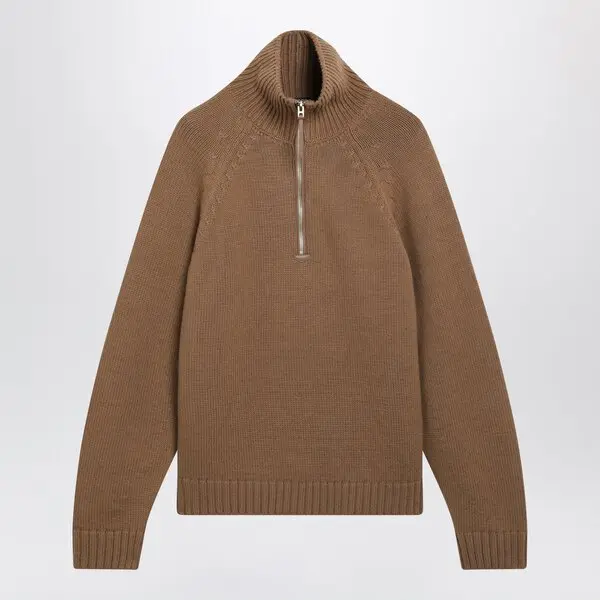 TOM FORD Caramel Half-zip Wool And Cashmere Knit Sweater - Cream