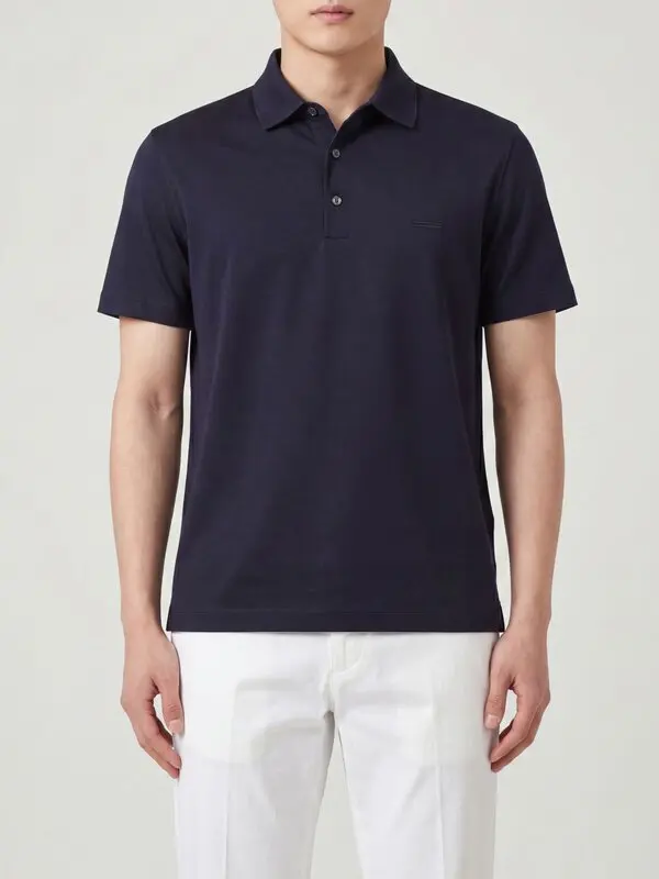 Zegna Polo Shirt Navy - Blue