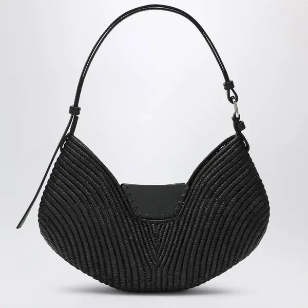 Loewe Medium Swing Bag In Raffia And Leather