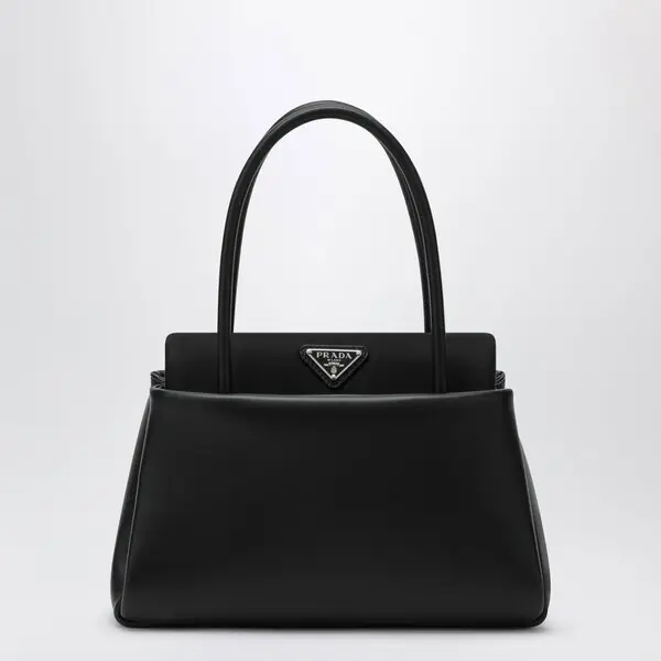 Prada Medium Passage Bag In Leather And Re-nylon - Black