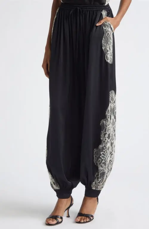 Cinq À Sept Esme Lace Detail Satin Balloon Pants