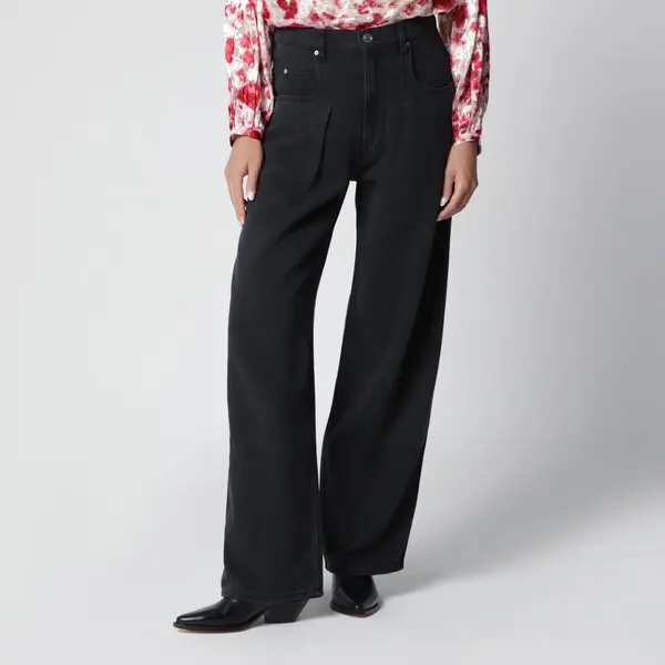 Isabel Marant Étoile Rodayna Wide-leg Cotton Jeans - Black