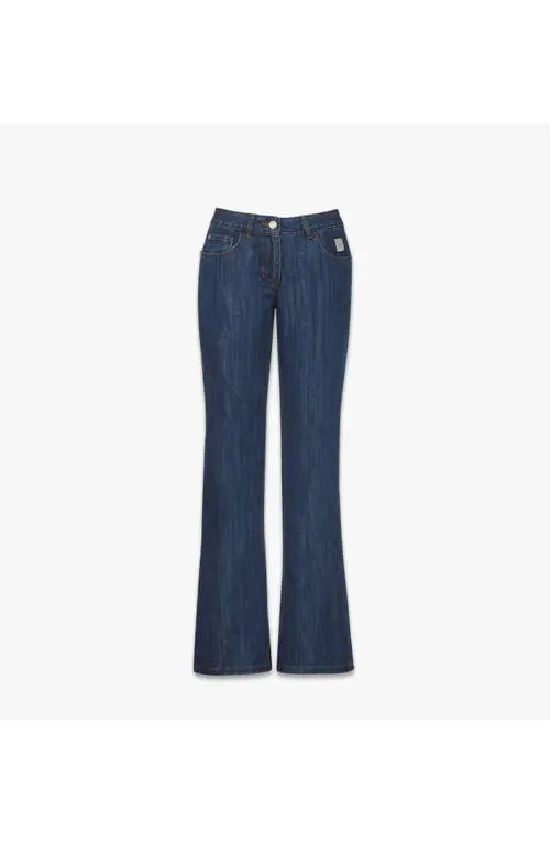 Mcm Flared Pants In Lurex Denim - Indigo