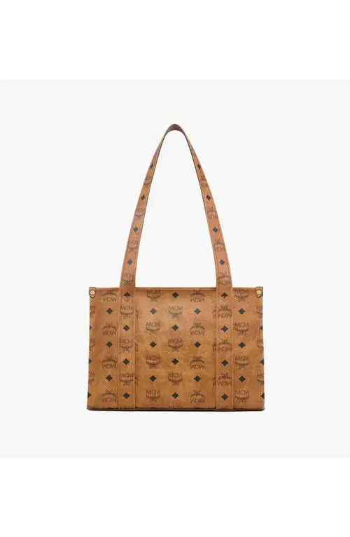 Mcm Visetos Monogram Canvas Tote Bag