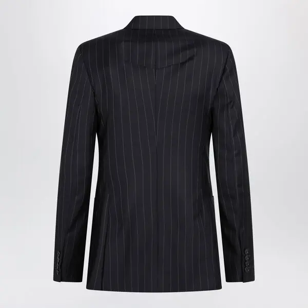 Givenchy Double-breasted Pinstripe Wool Jacket, Dark Navy