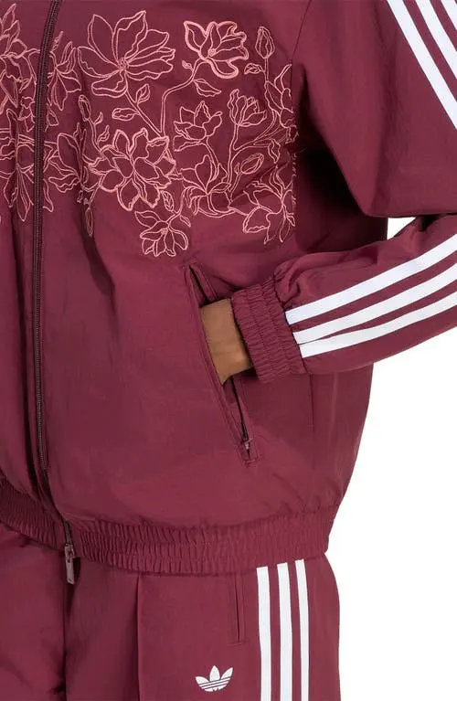 ADIDAS ORIGINALS Floral Embroidered Loose Track Jacket