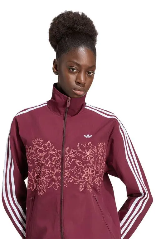 ADIDAS ORIGINALS Floral Embroidered Loose Track Jacket