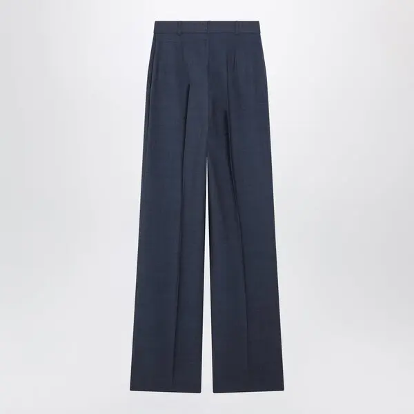 Max Mara Virgin Wool Tailored Trousers - Blue