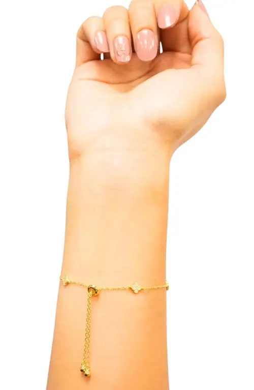 Argento Vivo Clover Cubic Zirconia Slider Bracelet