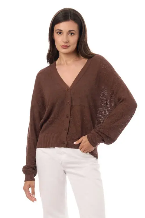 Equipment Leopard V-neck Cardigan - Nutshell