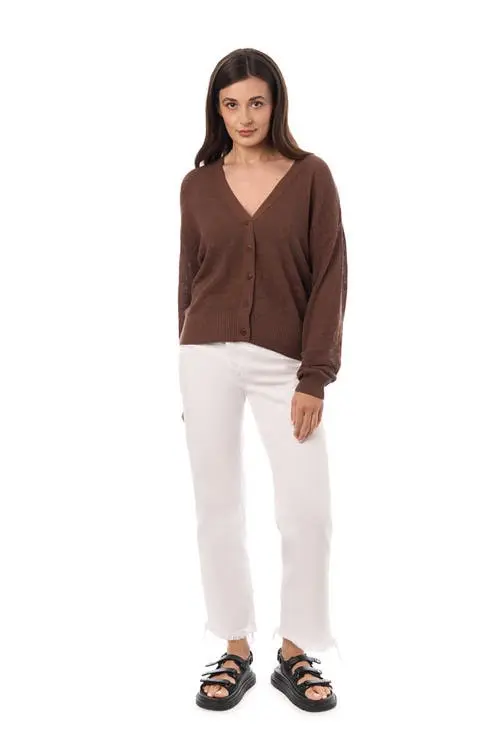 Equipment Leopard V-neck Cardigan - Nutshell
