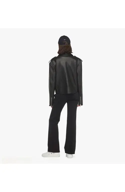 Mcm Cropped Rider Jacket In Lamb Leather