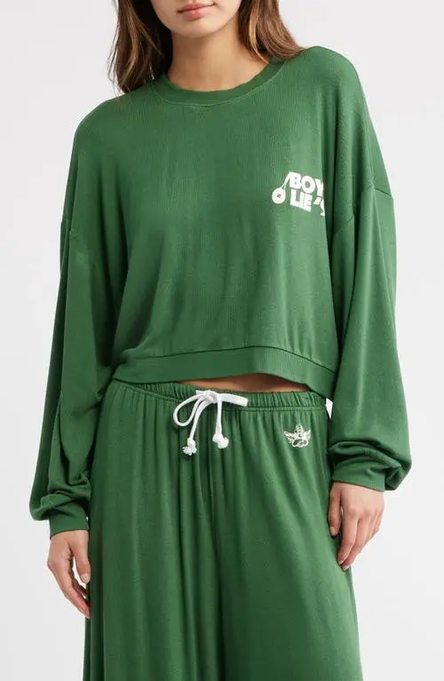 BOYS LIE Kara Crewneck Crop Sweatshirt - Mint