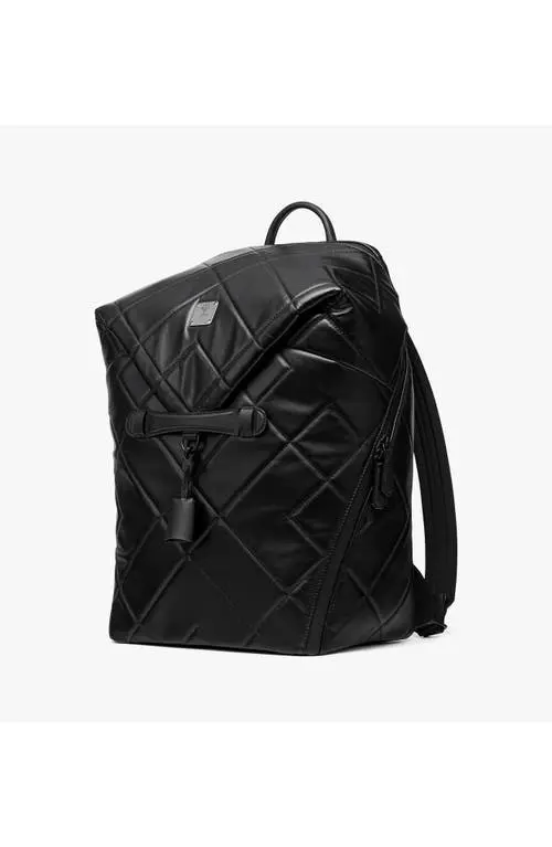 Mcm Aren Backpack In Diamond Quilted Leather