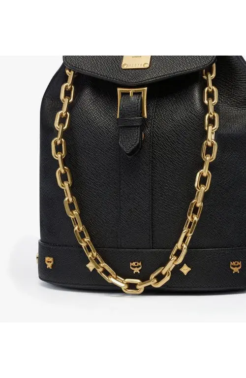 Mcm Mini Pina Drawstring Backpack In Studded Calfskin