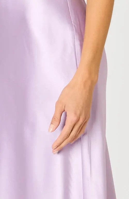 NIA Camille Satin Midi Slipdress With Ruffled Bust