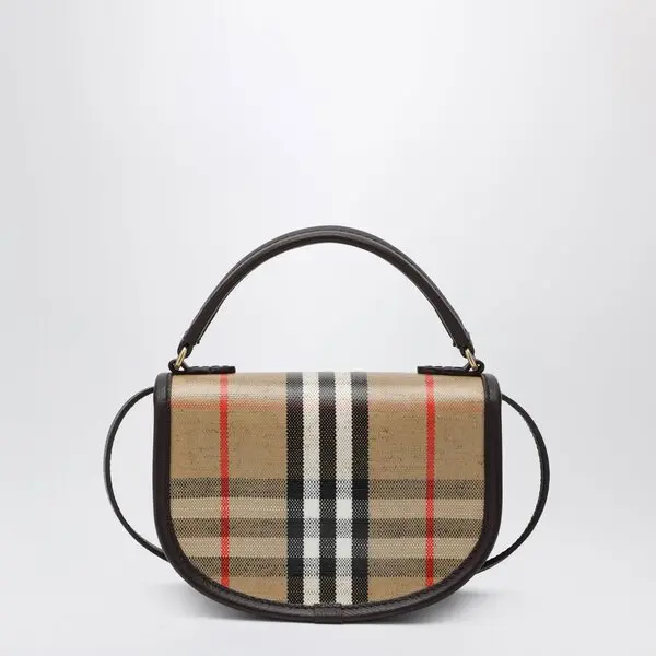 Burberry Highlands Mini Bag In Cotton And Linen - Cream